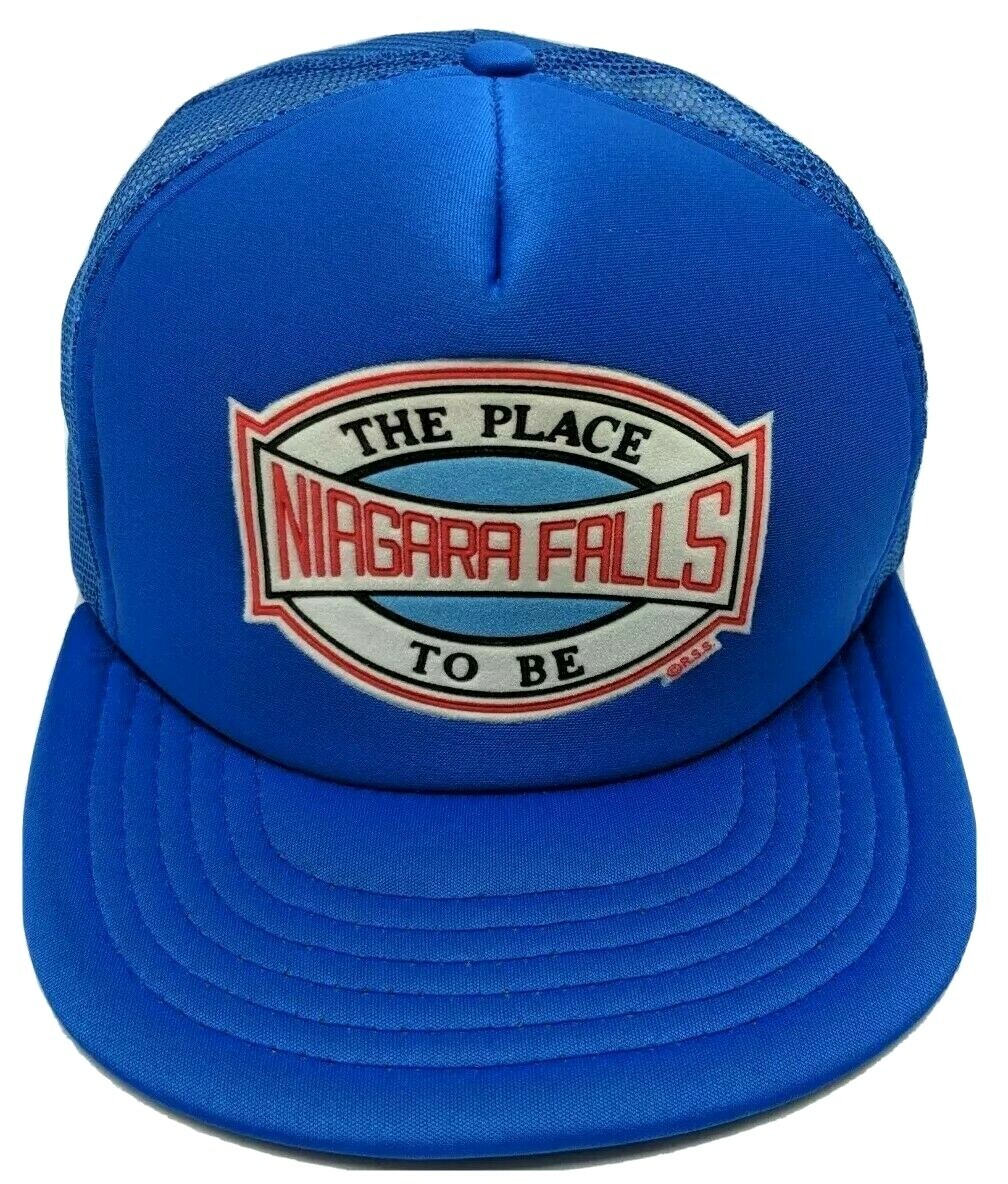 NIAGARA FALLS hat vintage blue adjustable snapback cap wide brim ...