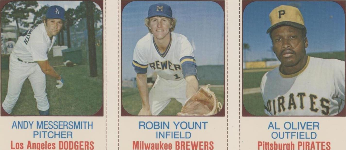 1975 Hostess All-Star Team - Triple Panels Robin Yount, Al Oliver, Andy ...