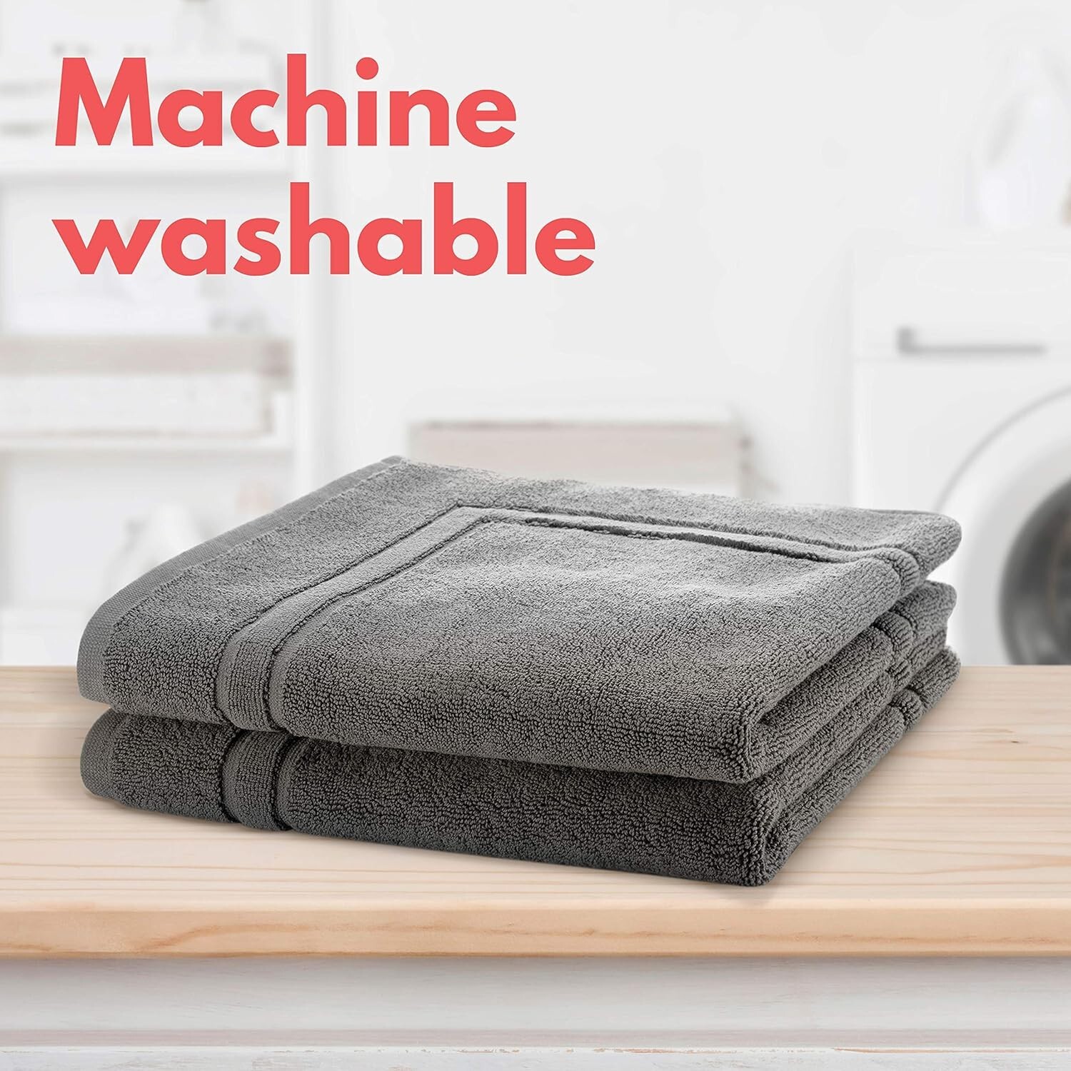 2 Pack Gray Towel Tub Floor Towel Baths 22x34 in Soft Absorbent Cotton ...