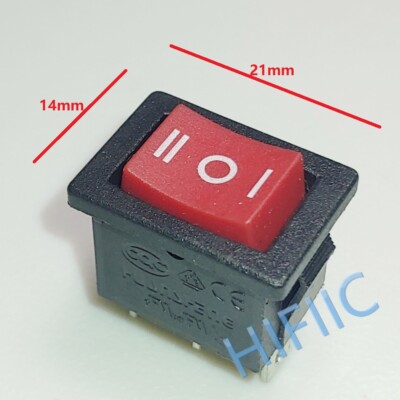SPST KCD-117 3 Pins 3 Position Red Rocker Switch 6A 250VAC 10A 125VAC ...