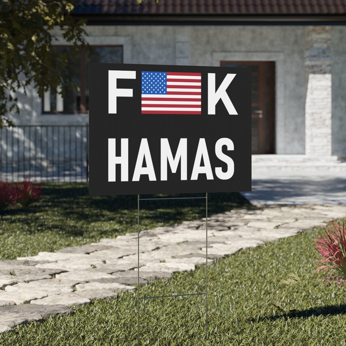 Support Israel Anti Hamas Yard Sign with American Flag | eBay