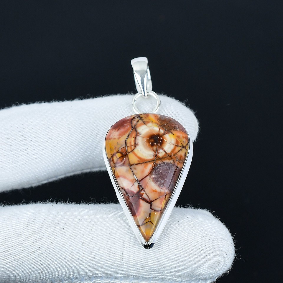 Bird Eye Jasper Gemstone Pendant 925 Sterling Silver Handmade Best ...