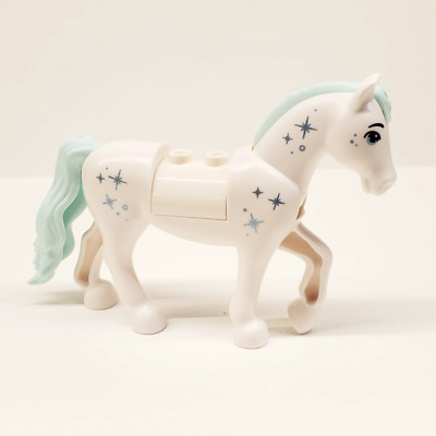 LEGO - White Horse- Light Aqua tail & mane minifigure from set 43216 ...