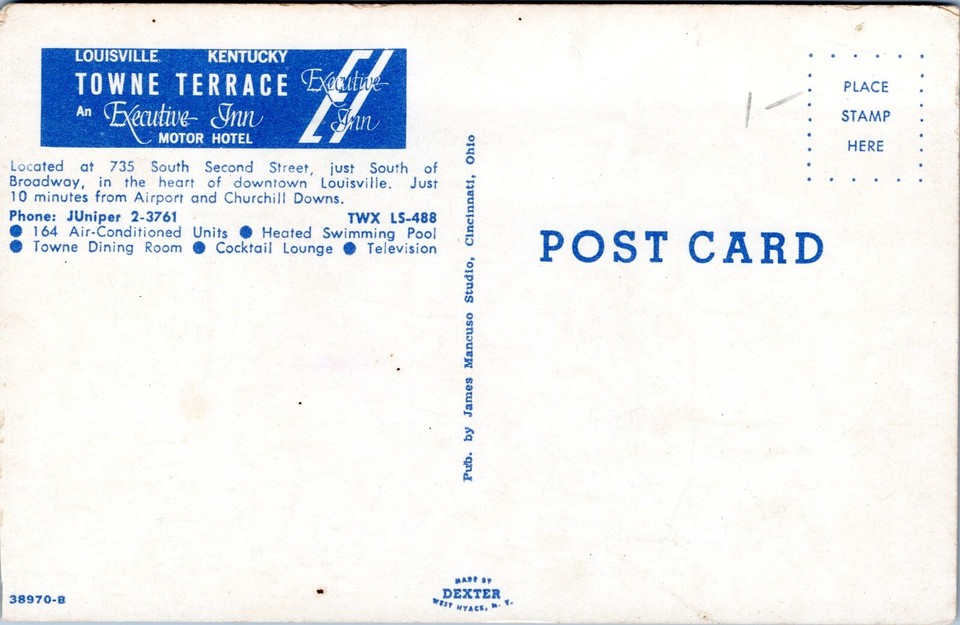 Towne Terrace, Louisville, Kentucky - Chrome Postcard - Swimming Pool ...