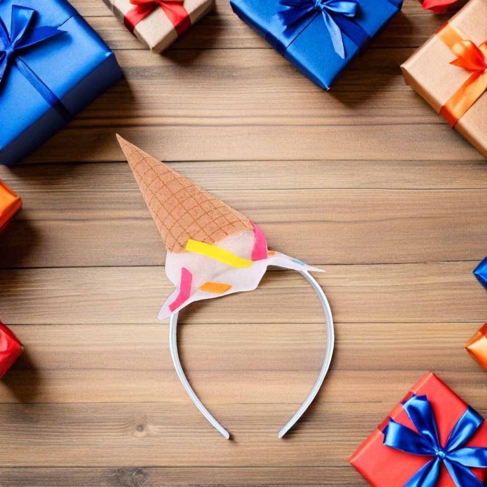 3pcs Ice Cream Cone Headband for Kids, Fun Dessert Themed Hair Hoop ...