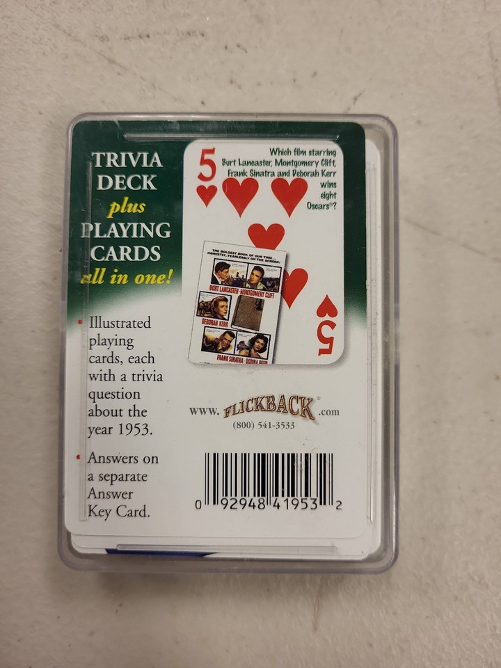 1953 Trivia Challenge Playing Cards Regulation 54 Card Deck Game Night ...