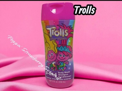 Dream Works Trolls 3-1 Body Wash Shampoo Conditioner Poppin Strawberry ...