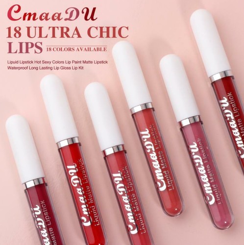 6PCS Set CmaaDU Glitter Flip Liquid Lipstick Matte Waterproof Long ...