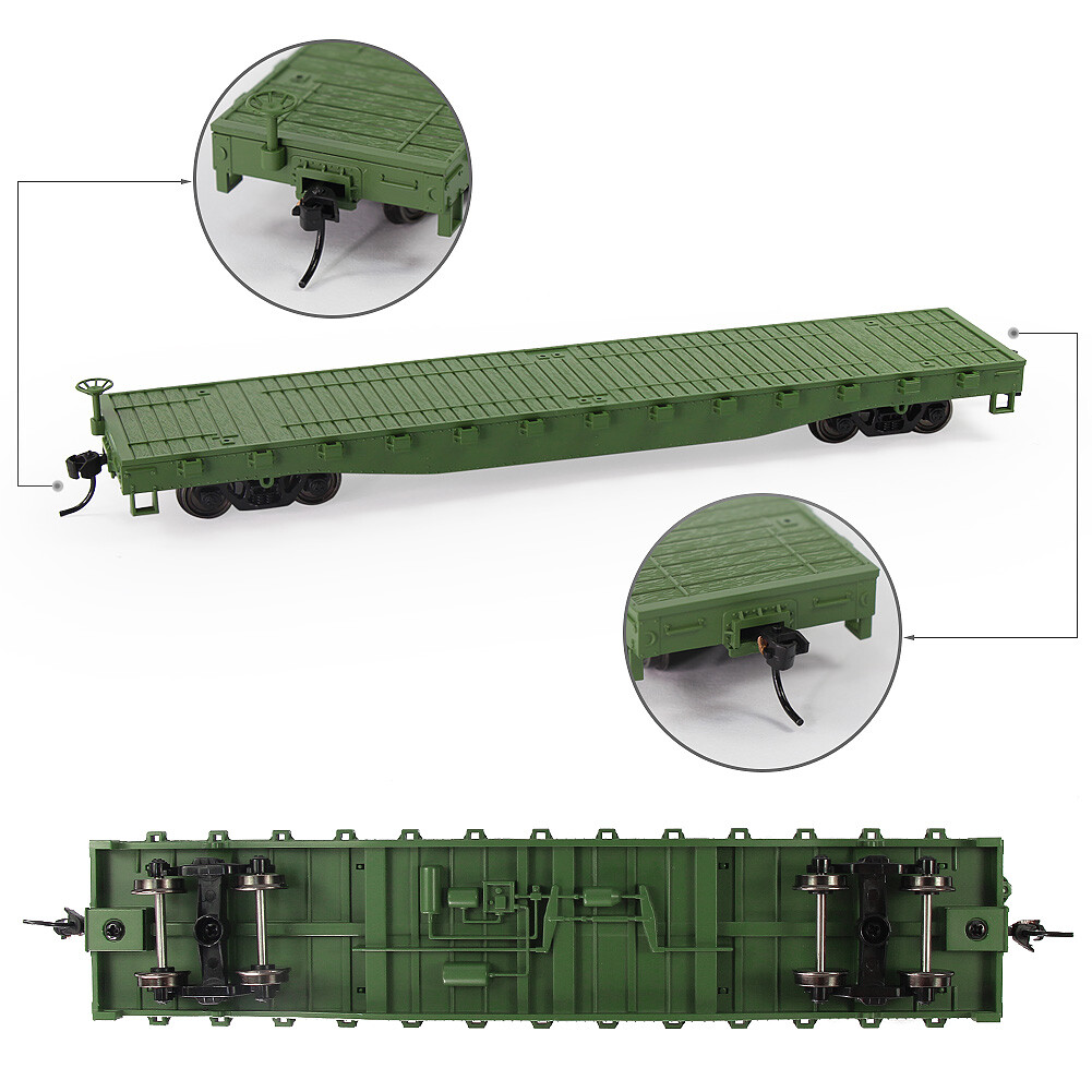 Evemodel Trains 1 Unit HO Gauge 52' Flat Car 1:87 52ft Container ...