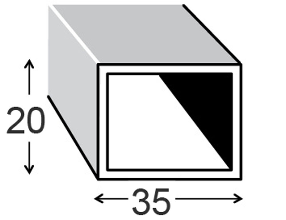 1 METRE Mild Steel Rectangular Tube Box Section 35MM x 20MM, 40MM x ...