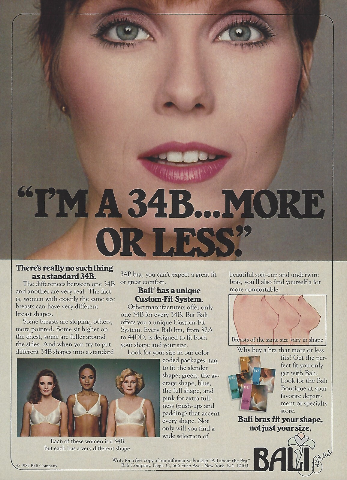 1983 Bali Bra Women's Underwear Fashion vintage Print Ad Advertisement ...