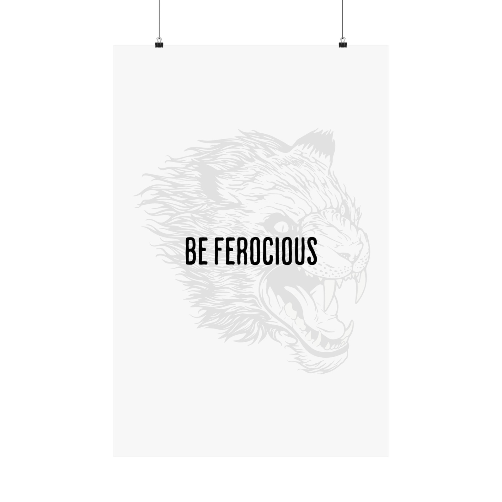 Be Ferocious Modern Wall Art Inspirational Print Motivational Quote ...