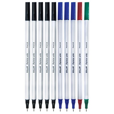 BLACK BLUE RED GREEN Fineliner Pens 0.3mm Fine Tip FStic Quality Fine ...