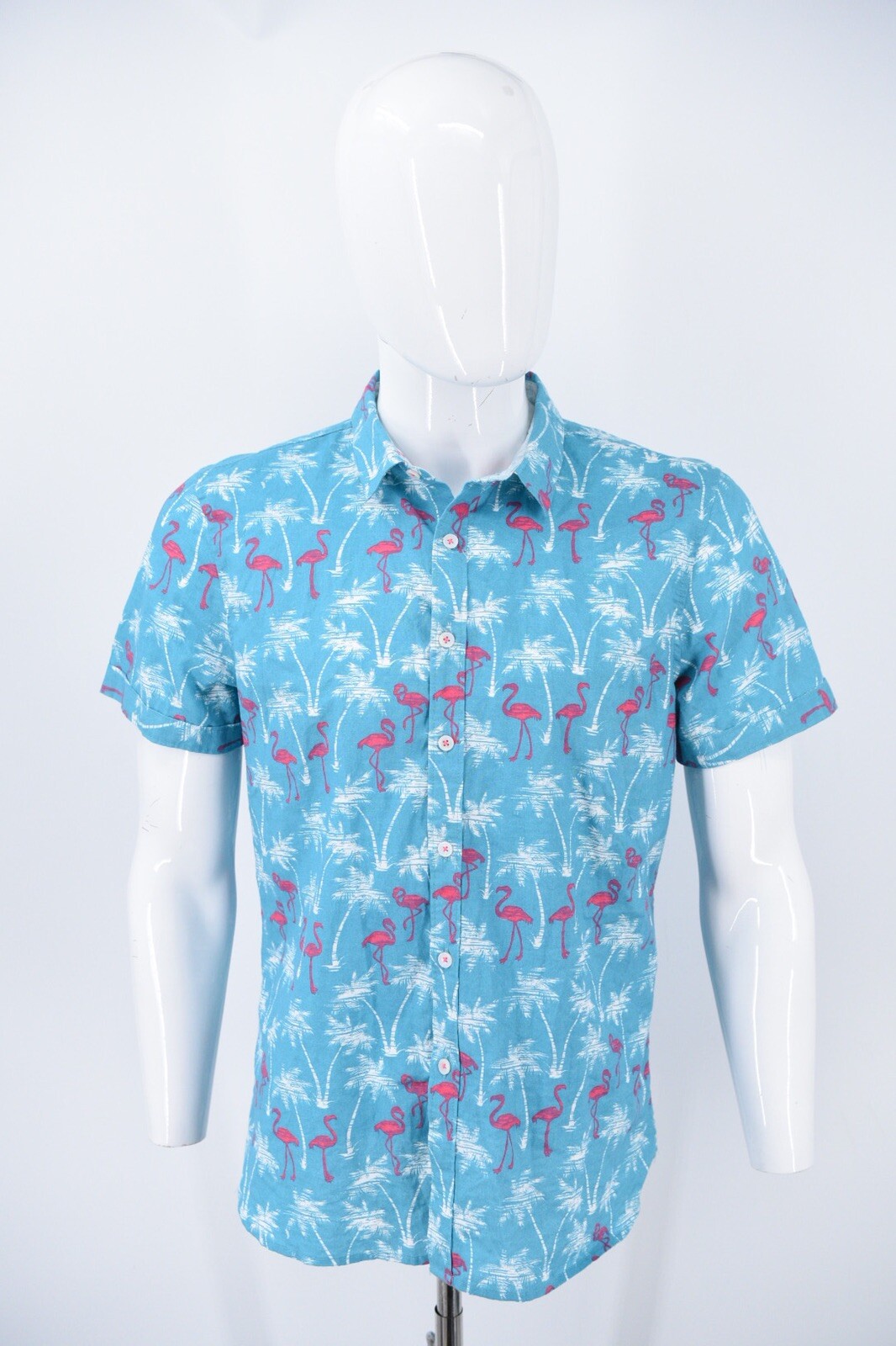 MTL Made To Live Palm Trees Flamingo Print Slim Fit B… - Gem