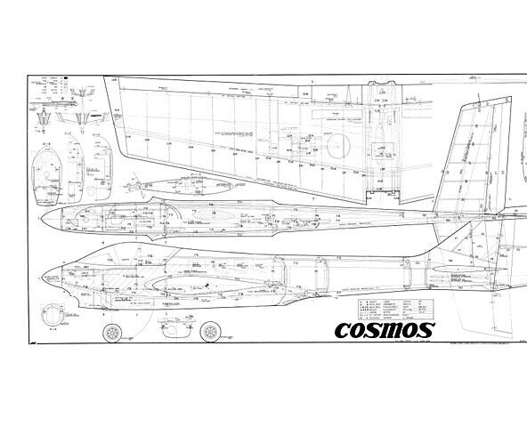 Cosmos 60 Pattern Plane 65" Wingspan RC Model Airplane Printed Plans | eBay