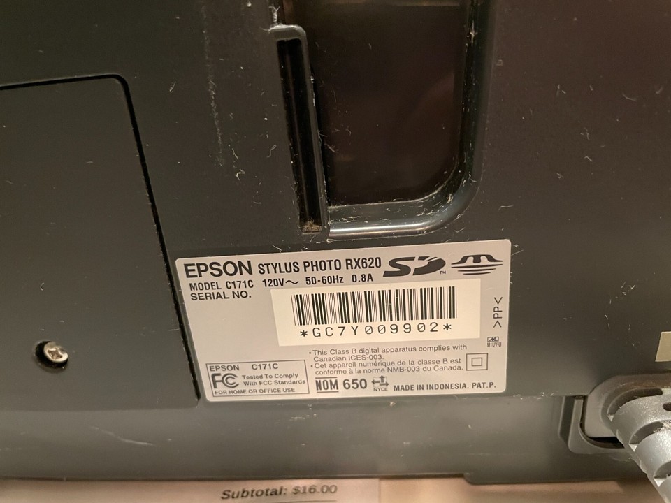 Epson Stylus Photo RX620 All-In-One Inkjet Printer & Scanner For Parts ...