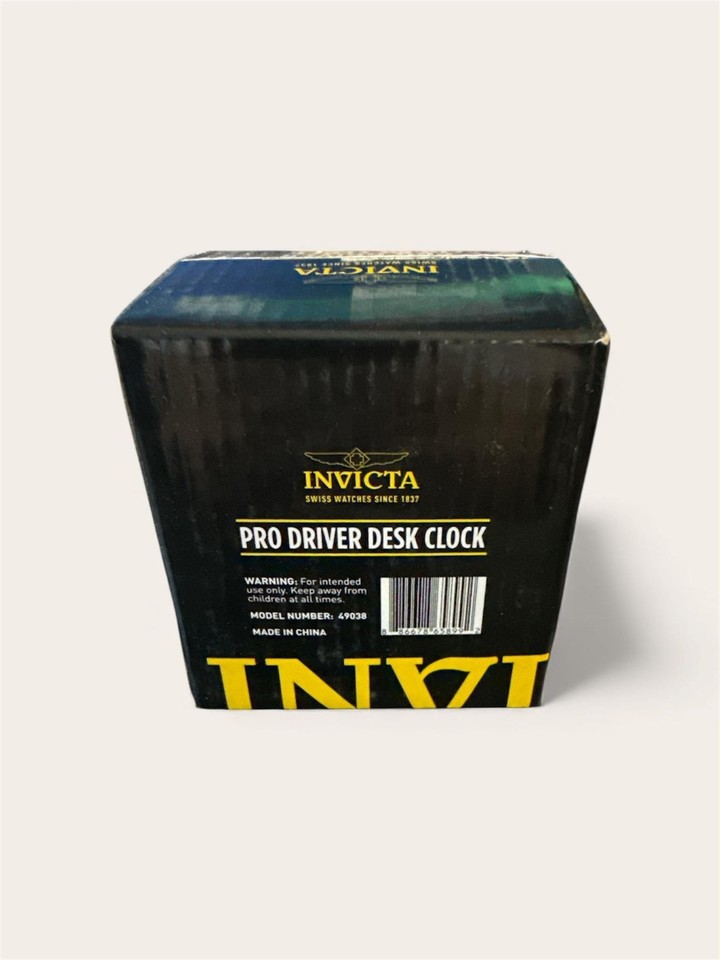 Invicta Pro Driver Desk Clock Model 49038 Brass Finish New In Box ...