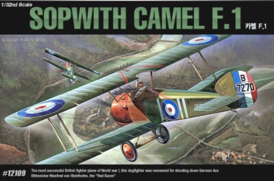 Academy 1/32 SOPWITH CAMEL F.1 Biplane Aircraft Plastic Model Kit ...