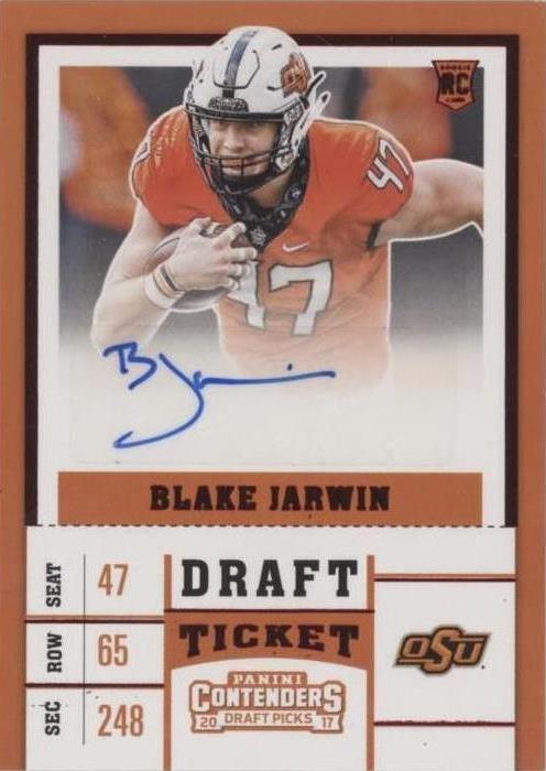 2017 Panini Contenders Draft Picks - Blake Jarwin #144 Draft Ticket Red ...