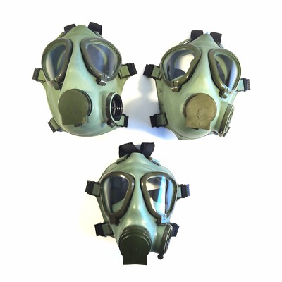 Lot of 3 pcs Serbian Military M2 Gas Mask Respirator Protective sizes S ...