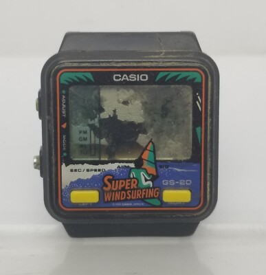 Casio GS-20 Super Windsurfing 919 Kids Game Digital Vintage Watch For ...