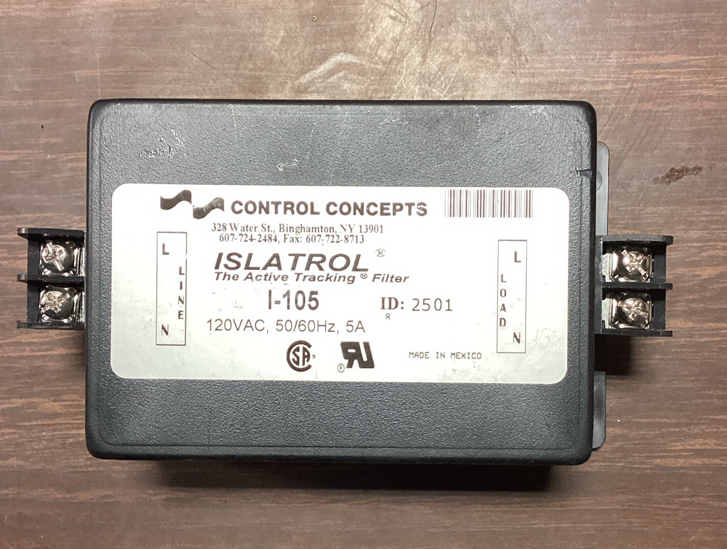 Control Concepts Islatrol Tracking Filter I-105 120vac 5.0a Amp for ...