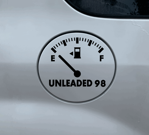 UNLEADED 98 Petrol Sticker Vinyl Decal Fuel Cap Door 4x4 4wd Ute Truck ...