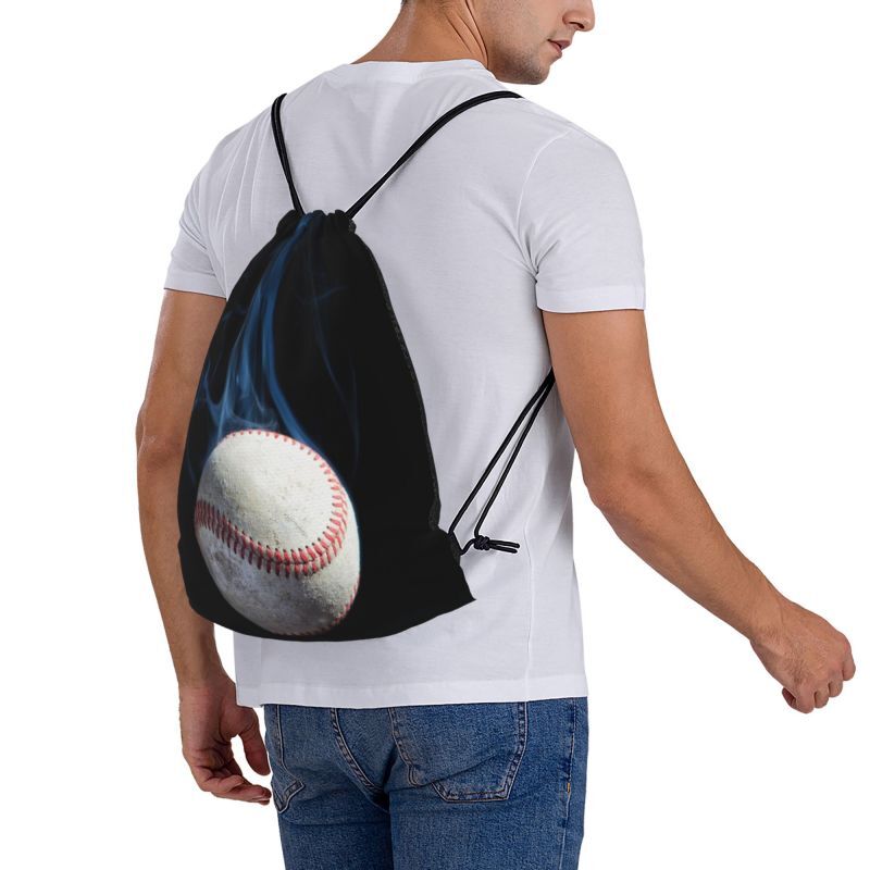 Baseball Drawstring Sack Gym Backpack School Travel Bag | eBay
