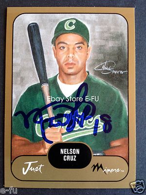 Nelson Cruz Signed 2002 Just Minors Gold Bold Blue Auto PSA/DNA COA ...