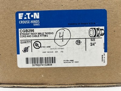 Crouse Hinds CGB296, 3/4" CGB cable gland/Cable fitting - Box of 4 ...