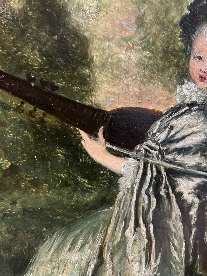 Antique Oil Painting ROCOCO Garden Scene LA FINETTE Fete Champetre ...