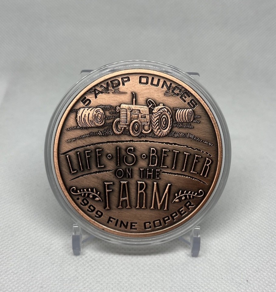 5oz Copper Round - LOVE THY FARMER - .999 Fine Copper - In Airtite ...
