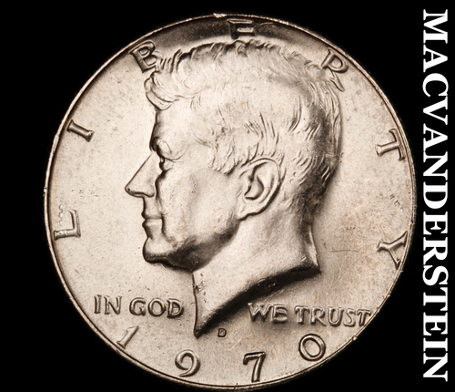 1970-D Silver Kennedy Half Dollar - Choice Gem Brilliant Unc Lustrous # ...