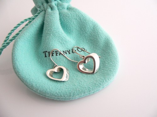 Tiffany & Co Silver Modern Geometric Heart Dangle Dangling Earrings ...