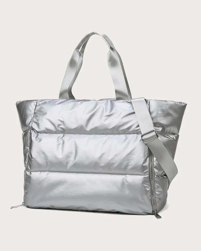 NEW! Silver Puffer Weekend Bag | eBay