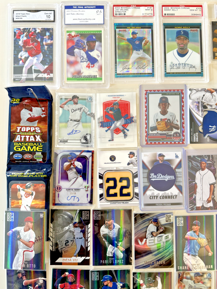 HUGE LOT of Baseball Auto relic SP, SSP Topps Bowman PSA graded 100 ...