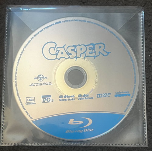 NEW CASPER (1995) - Blu-ray disc only in clear plastic envelope / no ...