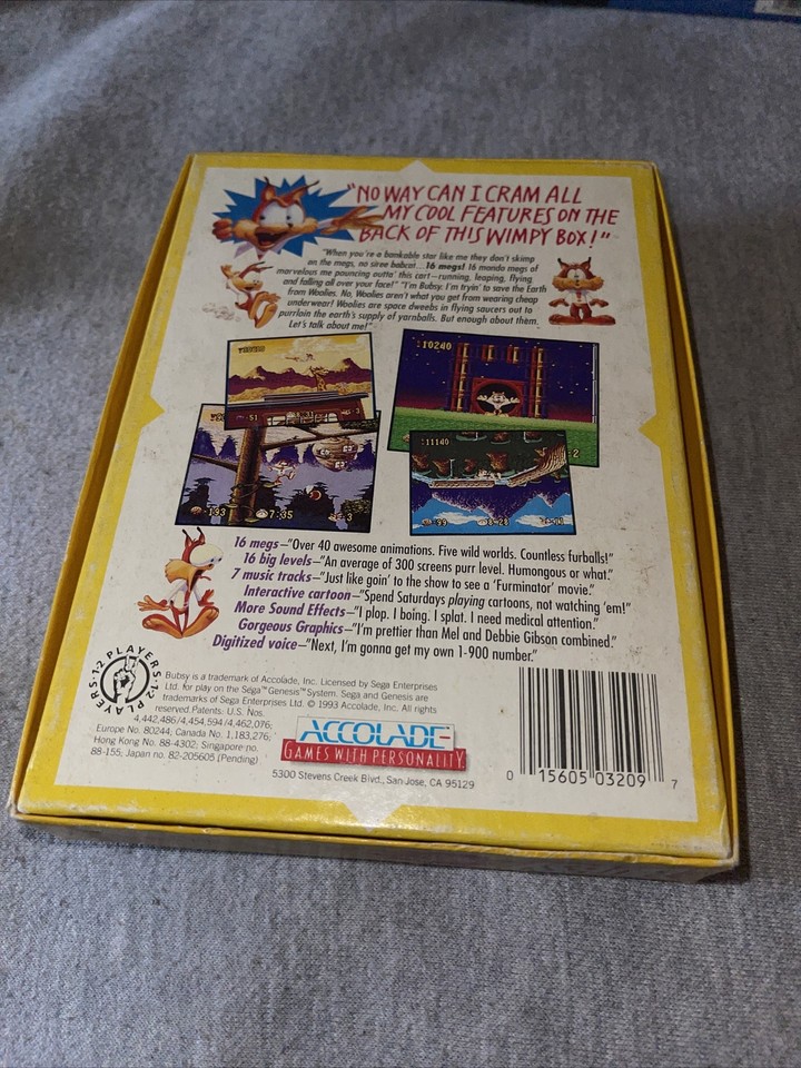 BUBSY in “CLAWS ENCOUNTERS of the FURRED KIND” video game (Sega Genesis ...