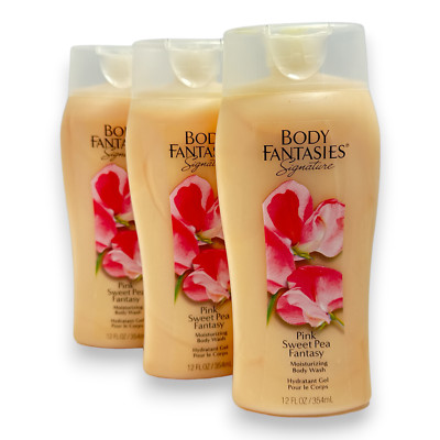 Body Fantasies Pink Sweet Pea Fantasy Moisturizing Body Wash 12oz. LOT ...