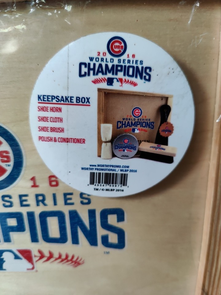 Brand New Chicago Cubs World Series Keepsake Shoe Care Wooden Box MLB ...
