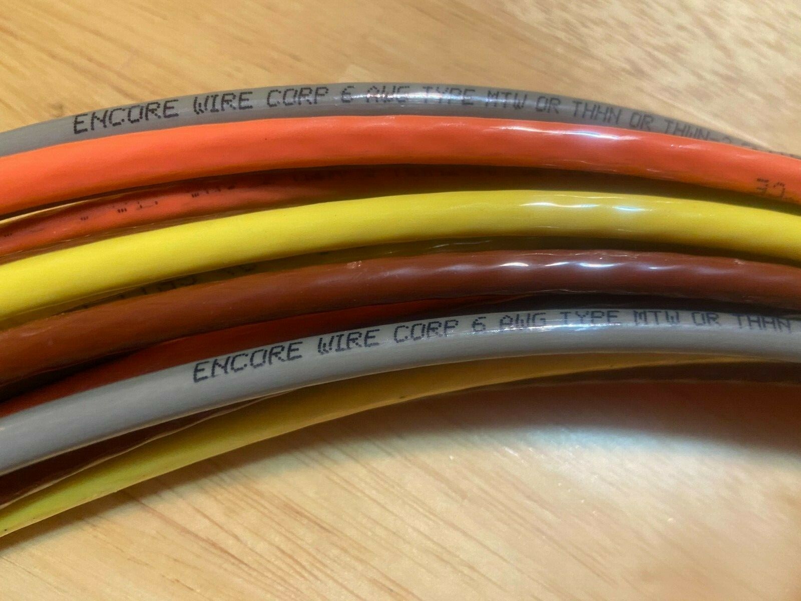 25' #6 each ALL 6 AWG GAUGE Brown,Orange Yellow and Grey THHN THWN ...