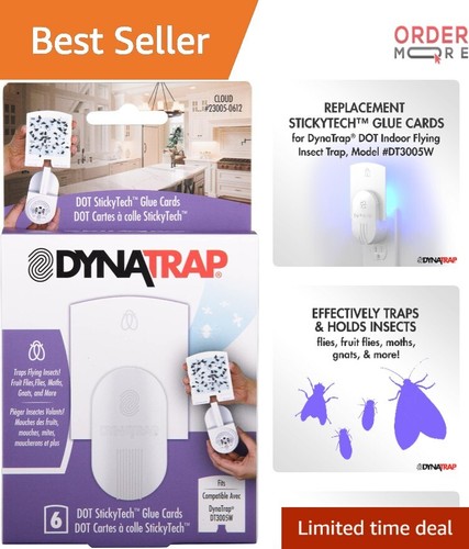 Indoor Flying Insect Trap Glue Cards 6 Pack Compatible with DOT Traps ...