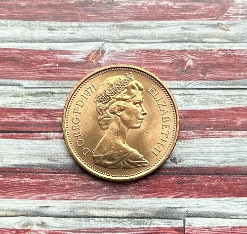 1971 Uncirculated New Pence 2P British Queen Elizabeth II Beautiful ...
