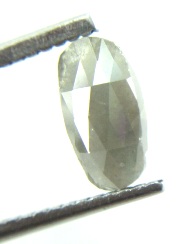1.27Cts Natural Real Rose Cut Oval Shape Gray Color Diamond 8.49x4.45x3 ...