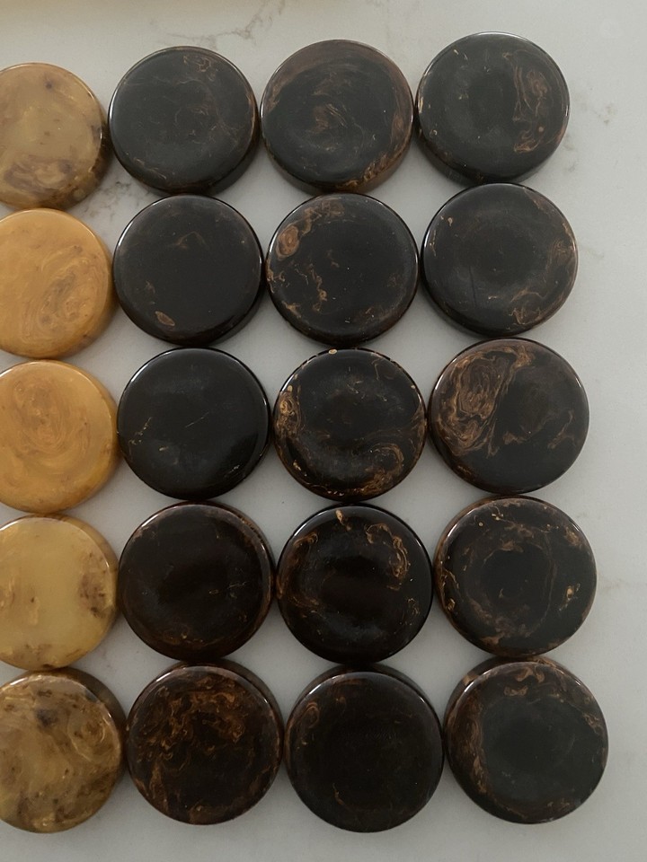 30 Vintage Bakelite Butterscotch & Chocolate Brown Swirl Backgammon Chips 1.5” | eBay