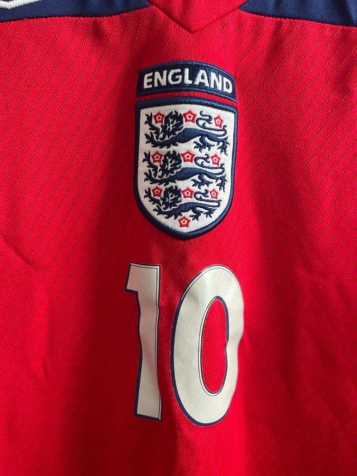 ENGLAND 2008-2010 Away Football Shirt OWEN #10 Red Short Sleeve Size ...