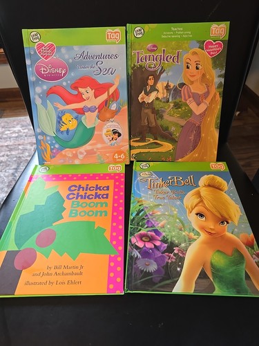 Lot 4 Leap Frog Reader Tag Books Disney Tangled Tinkerbell Mermaid ...