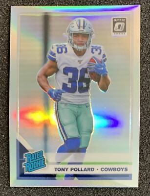 2019 Panini Donruss Optic #187 Tony Pollard Rated Rookie Silver Holo ...