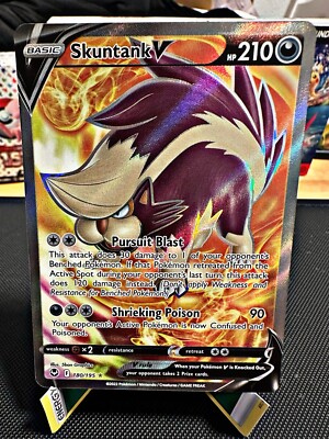 Skuntank V - Full Art - Silver Tempest 180/195 Ultra Rare Pokemon TCG ...