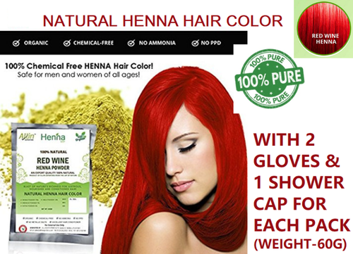 RED WINE Henna Powder Natural Hair Color Hair Dye 100% Chemical Free ...